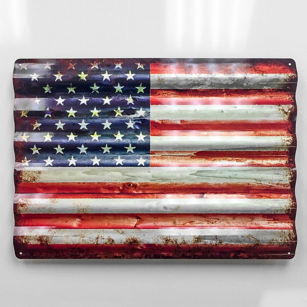 American Flag-Rustic Metal Sign | SignStore – Sign Store