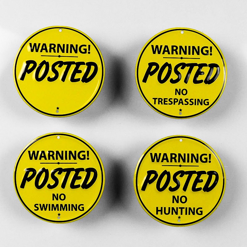 Warning Posted, Metal Circle Sign-Sign Store