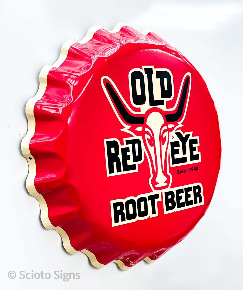 Old Red Eye Root Beer-Bottle-Cap Sign | SignStore – Sign Store
